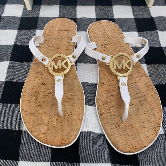 MICHAEL Michael Kors | Shoes | Michael Kors Mk Gold Charm Jelly Sandals ...